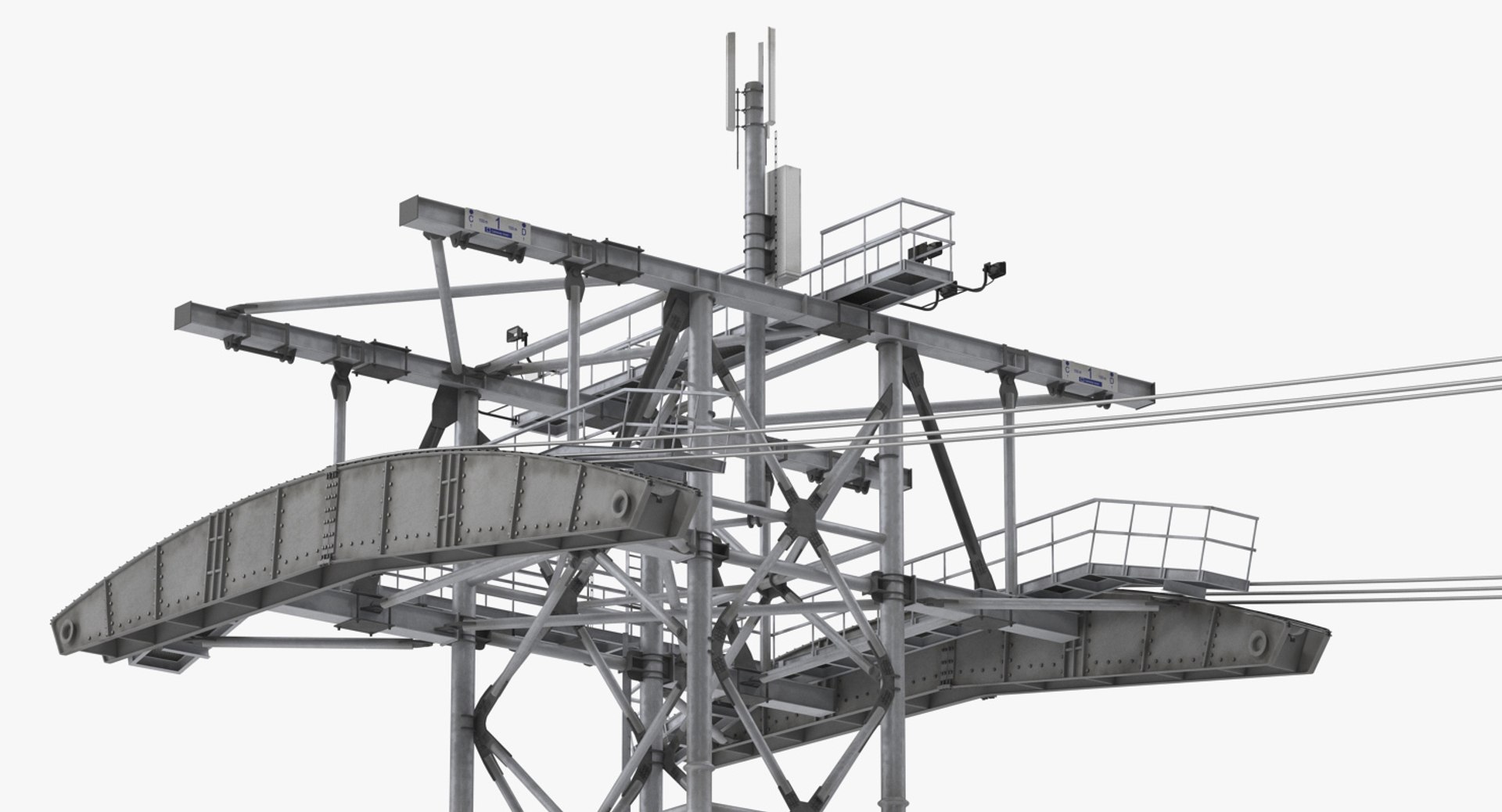 Gondola Lift Towers Cables Model - TurboSquid 1311271