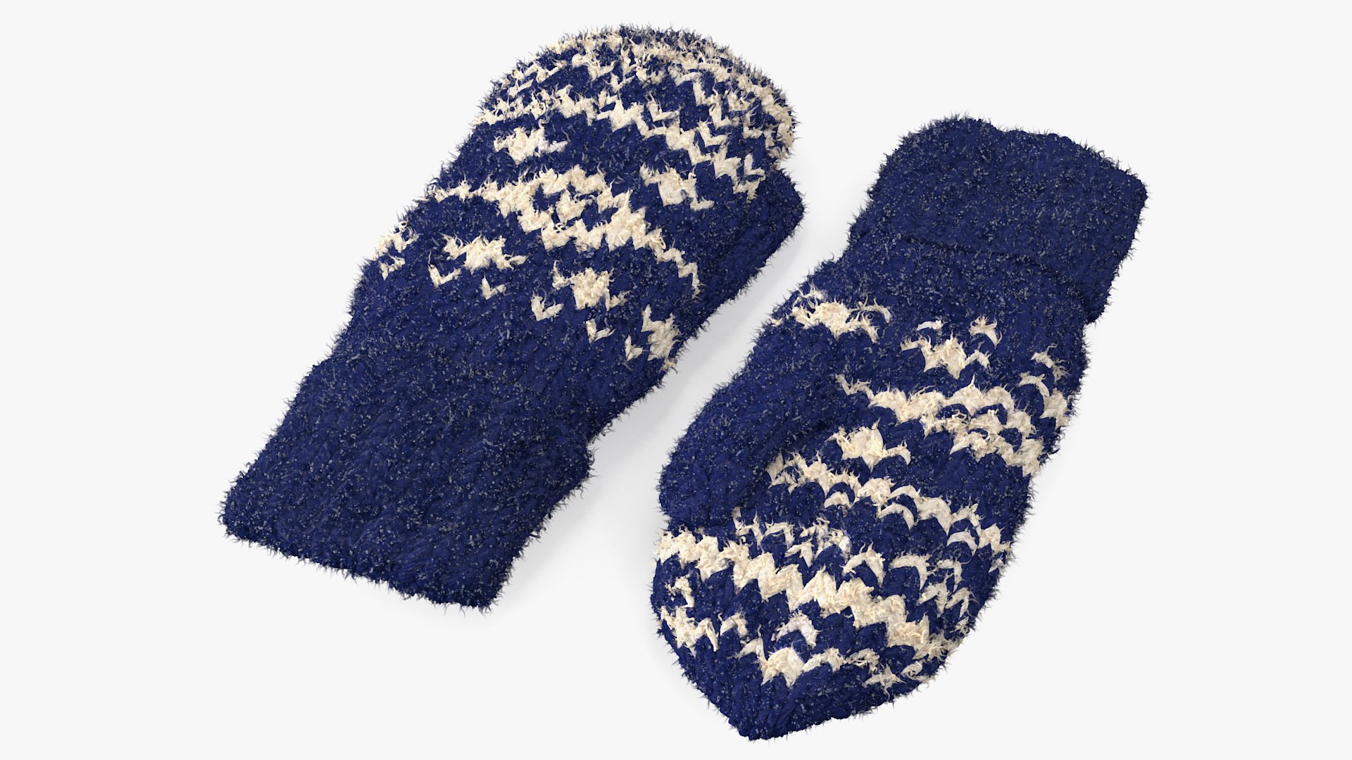3D Knitted Blue Wool Mittens - TurboSquid 1567114