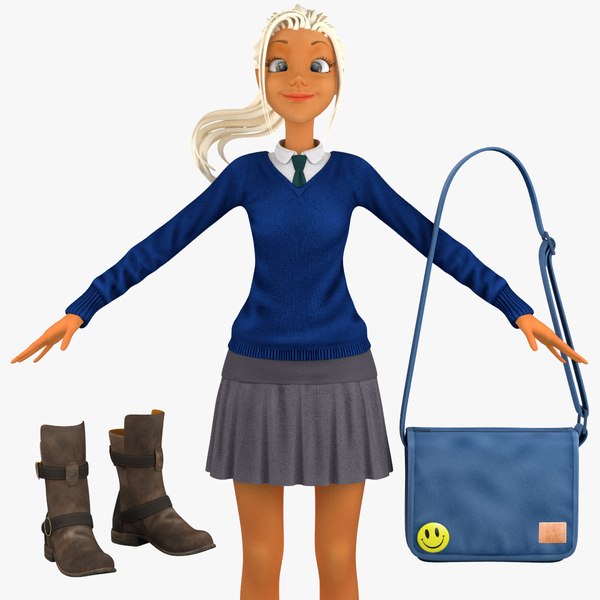 3d model school student 4