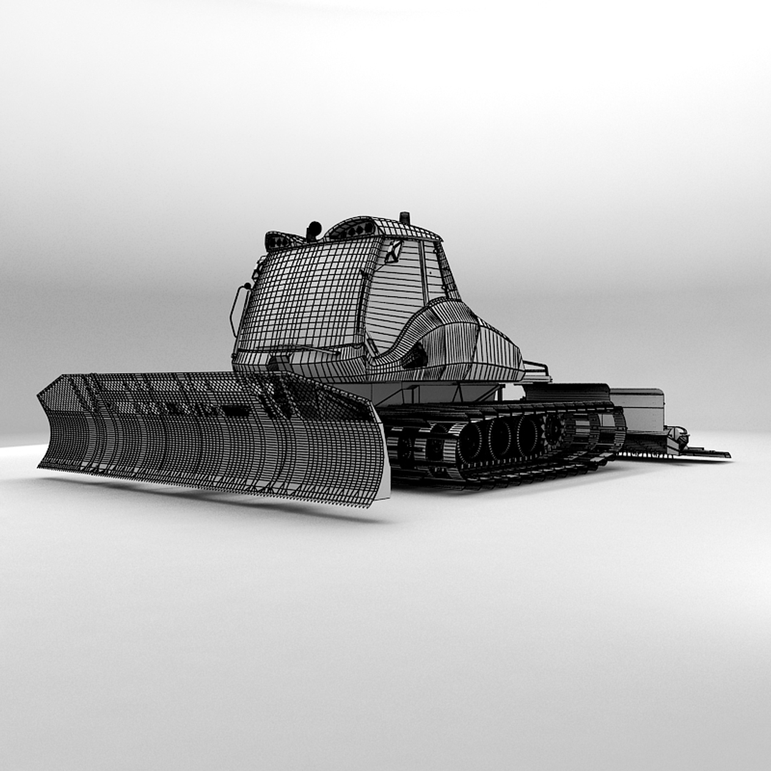 snowcat snowgroomer 3d model