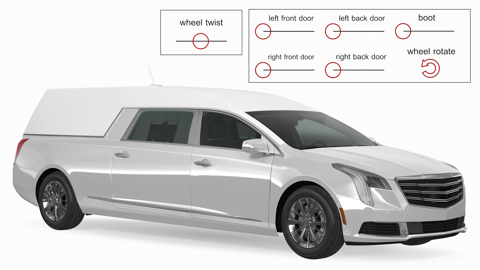 White Funeral Hearse