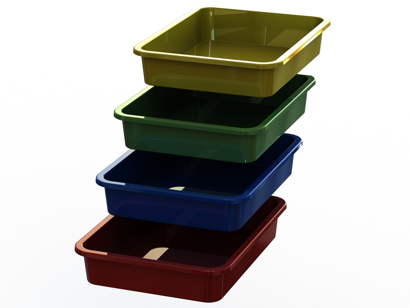 Rectangular Plastic Tray 30 Cms X 40 Cms X 8 Cms 3D Model - TurboSquid ...