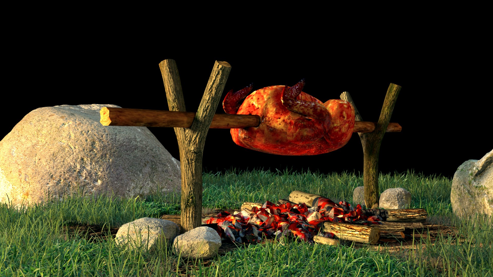 Roasted Chicken On A Stick 3D Model - TurboSquid 1925274