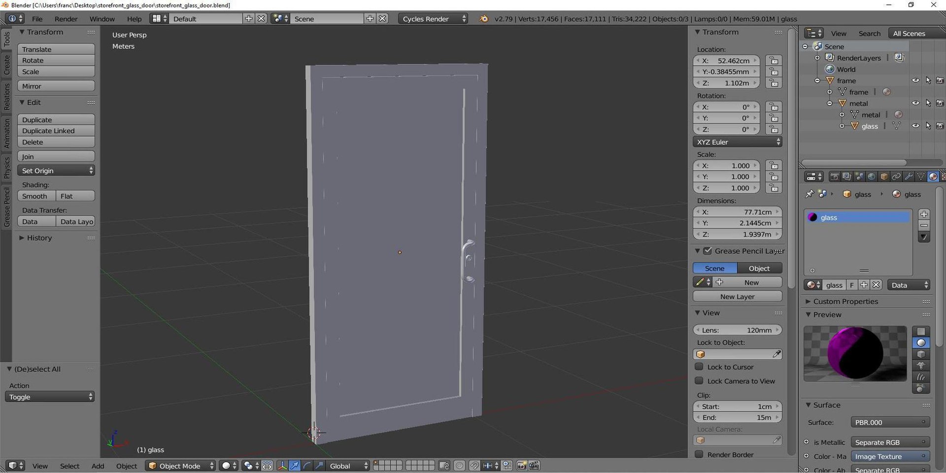 Storefront Glass Door 3D Model - TurboSquid 1605663