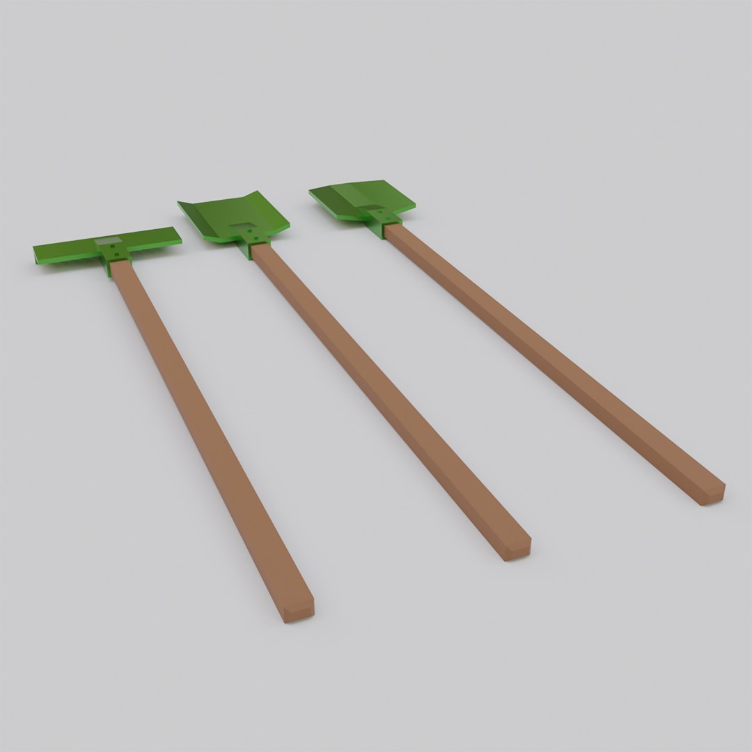 Free Low Poly Rake And Shovel Model - TurboSquid 2204817