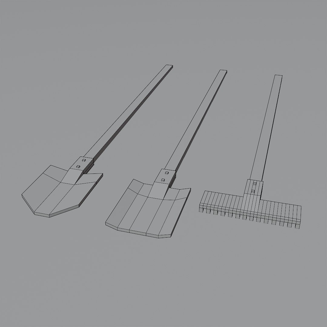 Free Low Poly Rake And Shovel Model - TurboSquid 2204817