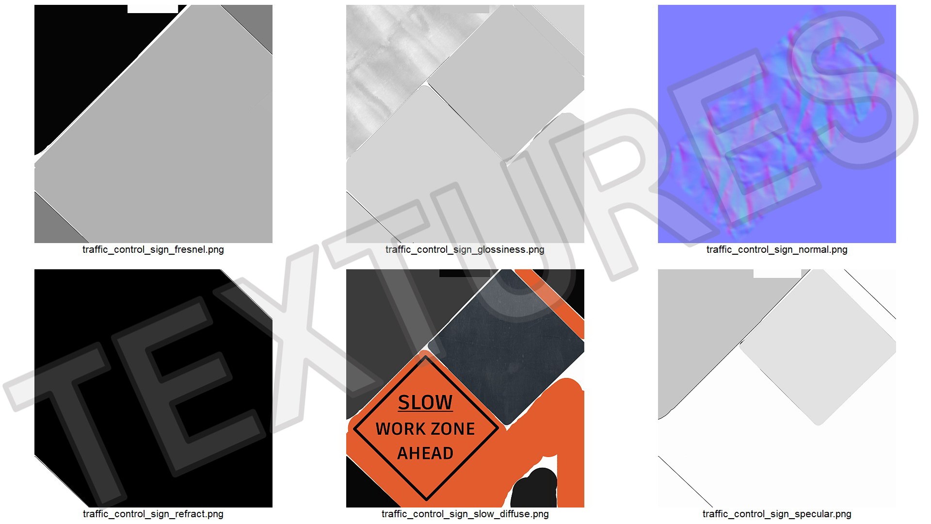 3D Slow Traffic Control Sign - TurboSquid 2007456