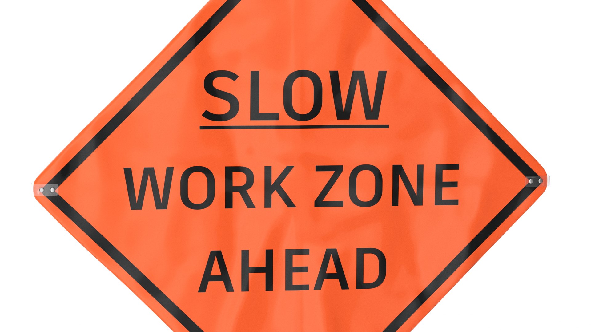 3D Slow Traffic Control Sign - TurboSquid 2007456