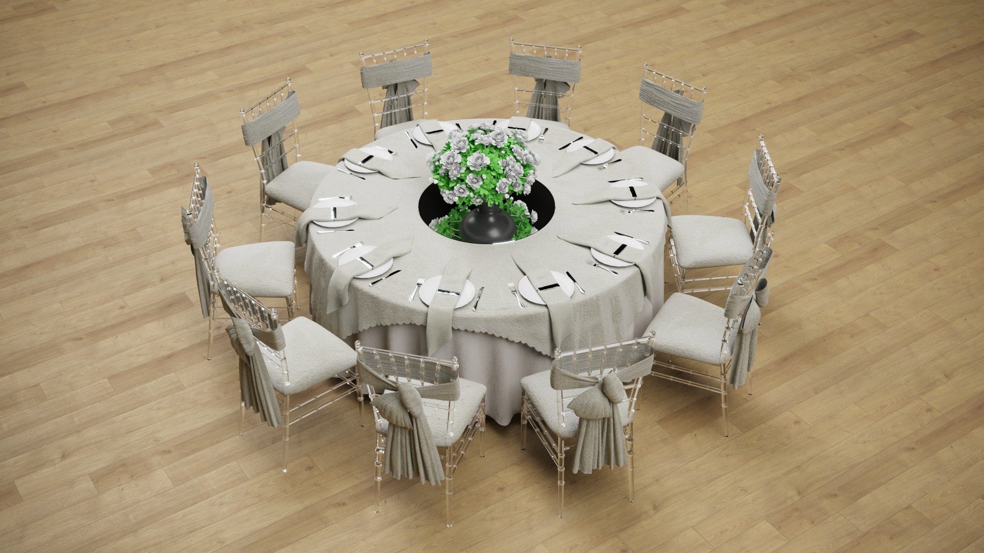 3D Wedding Dinner Table - TurboSquid 2077701