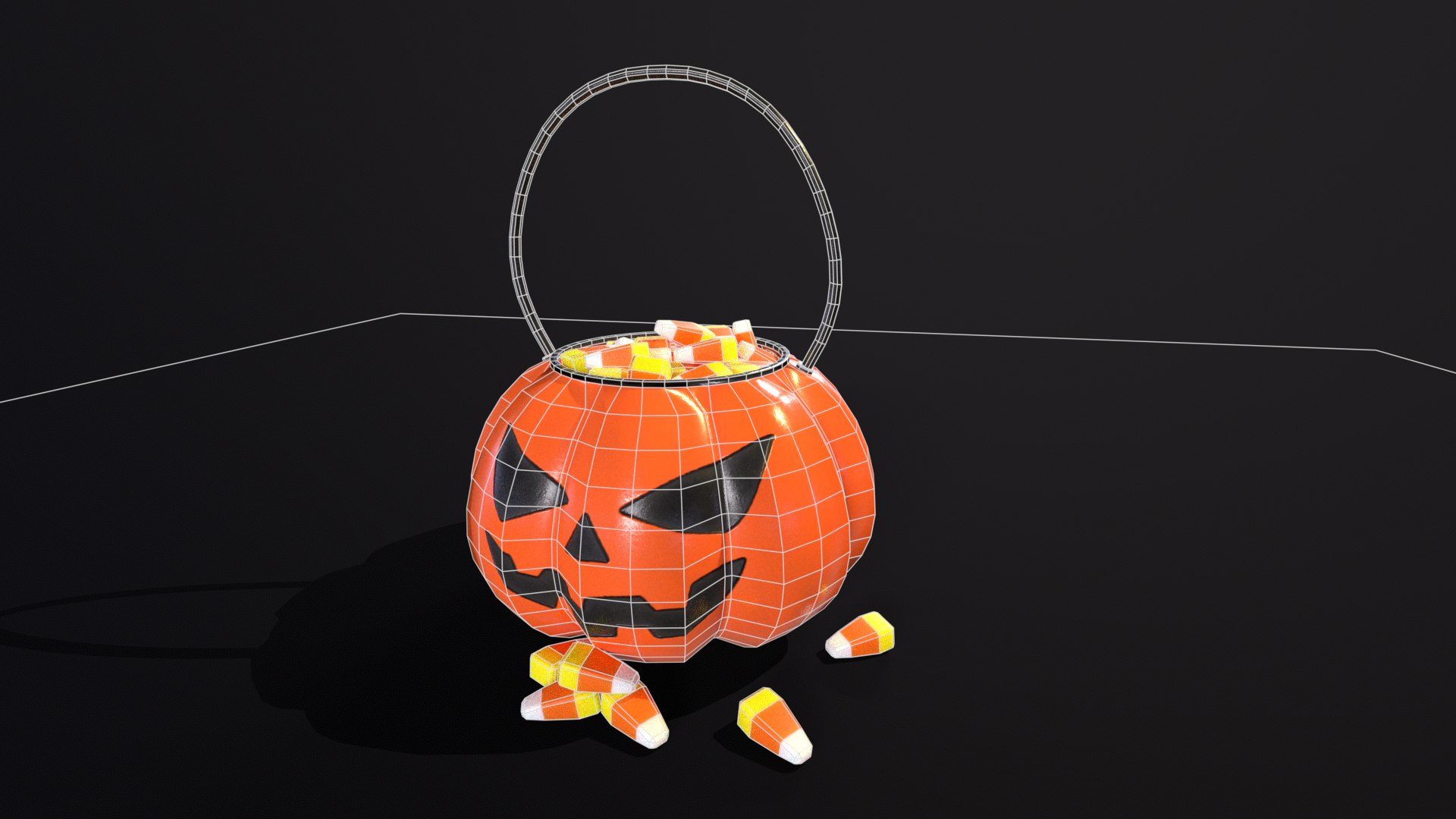 Halloween Plastic Pumpkin Candy Pail 3D - TurboSquid 2276508