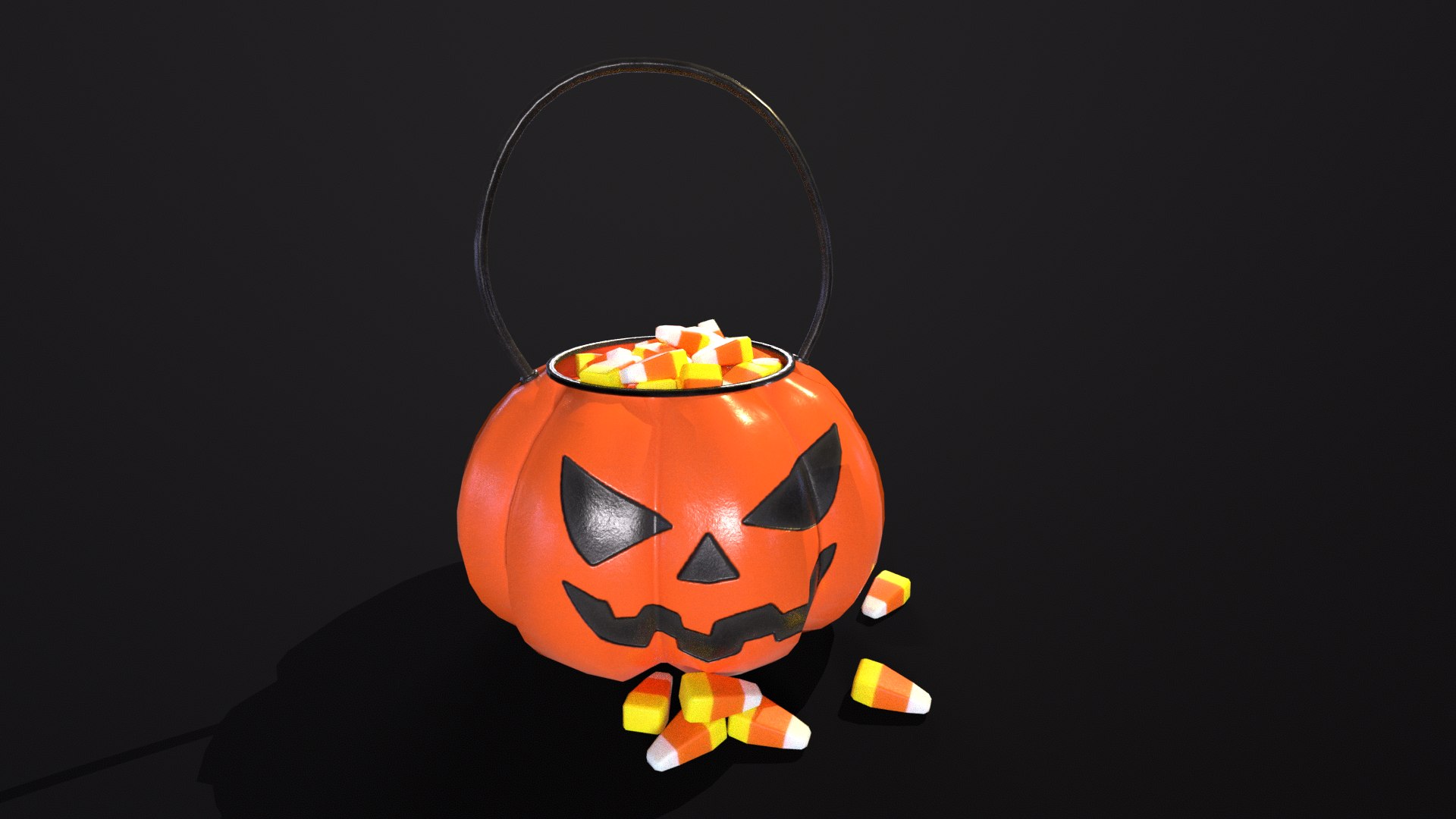 Halloween Plastic Pumpkin Candy Pail 3D - TurboSquid 2276508