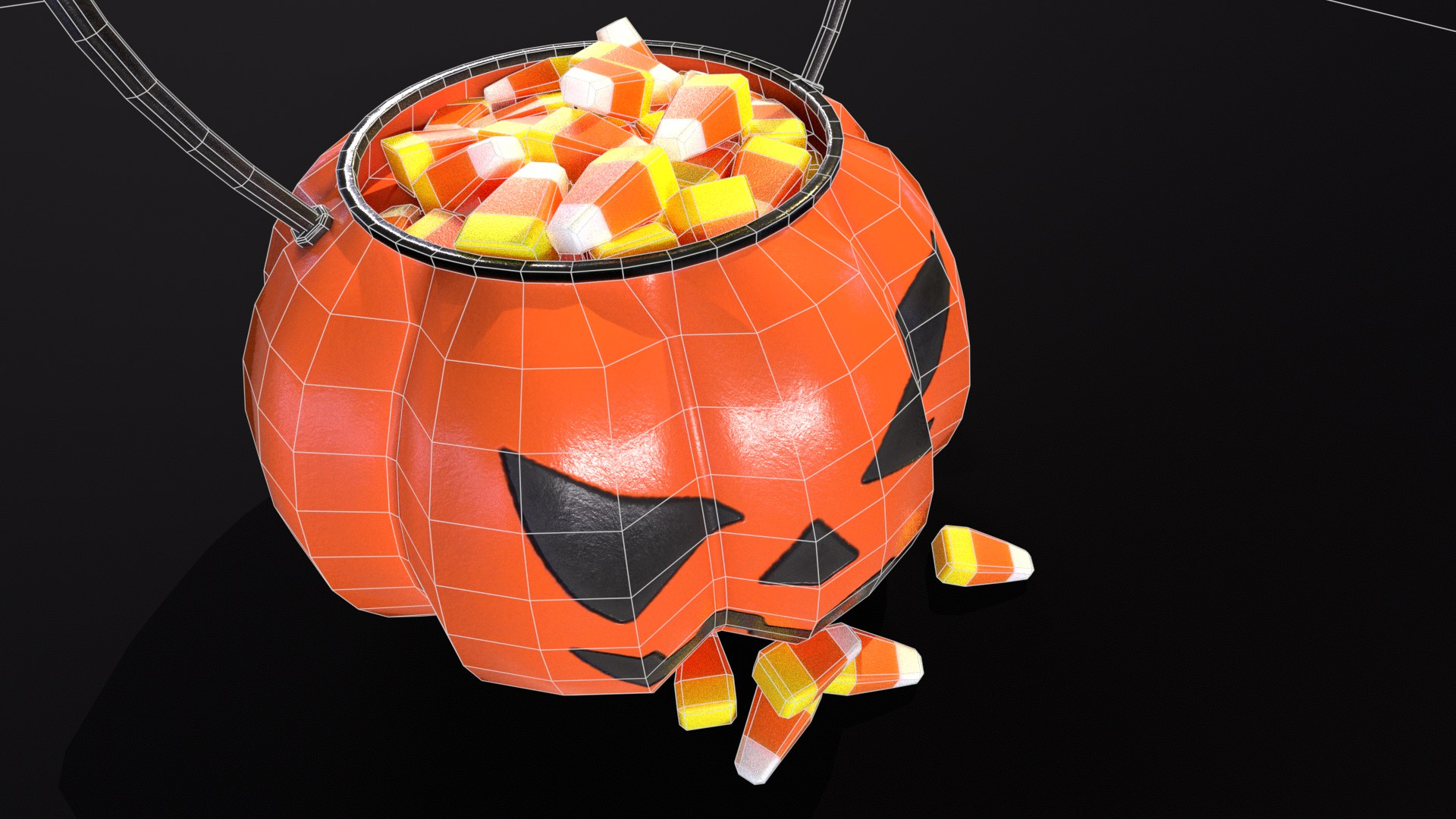 Halloween Plastic Pumpkin Candy Pail 3D - TurboSquid 2276508
