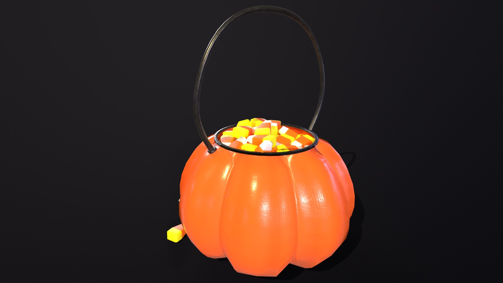 Halloween Plastic Pumpkin Candy Pail 3D - TurboSquid 2276508