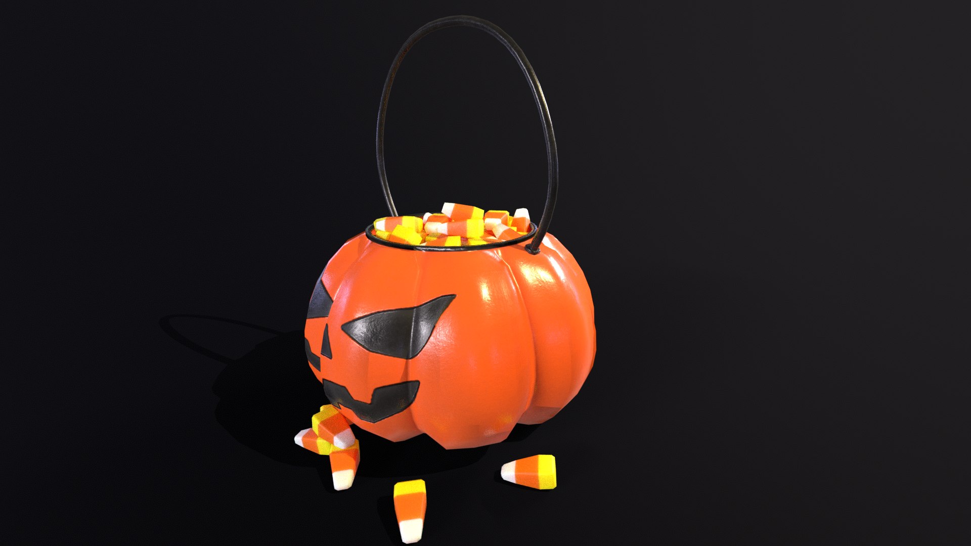 Halloween Plastic Pumpkin Candy Pail 3D - TurboSquid 2276508