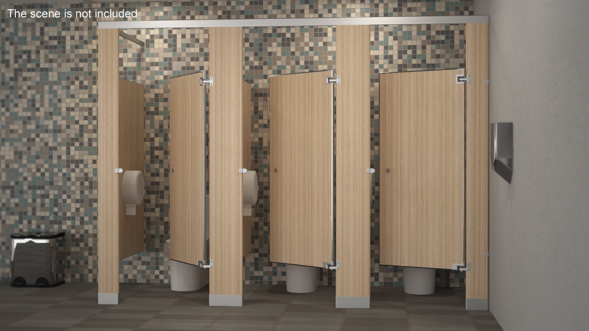 Toilet Partitions Wood Veneer Laminate 3D model - TurboSquid 2044671