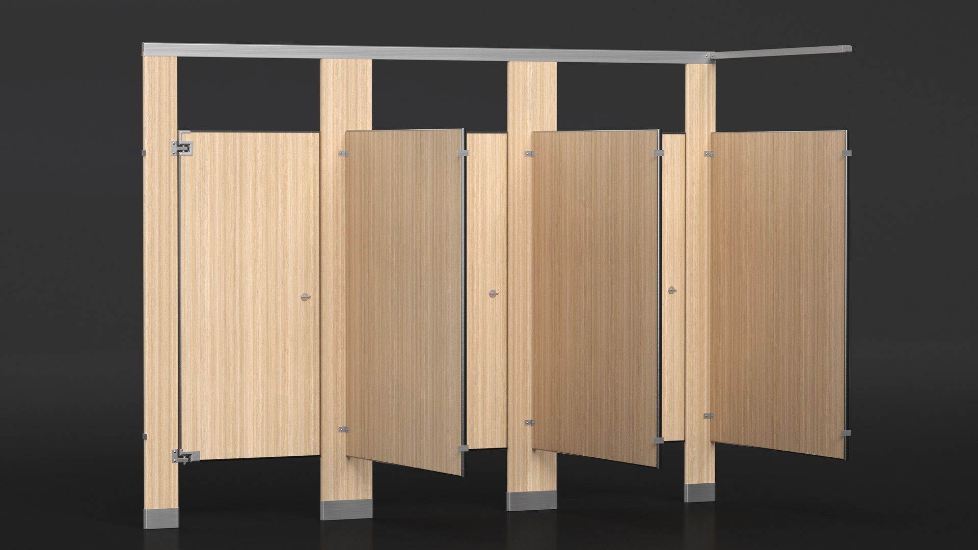 Toilet Partitions Wood Veneer Laminate 3D model - TurboSquid 2044671