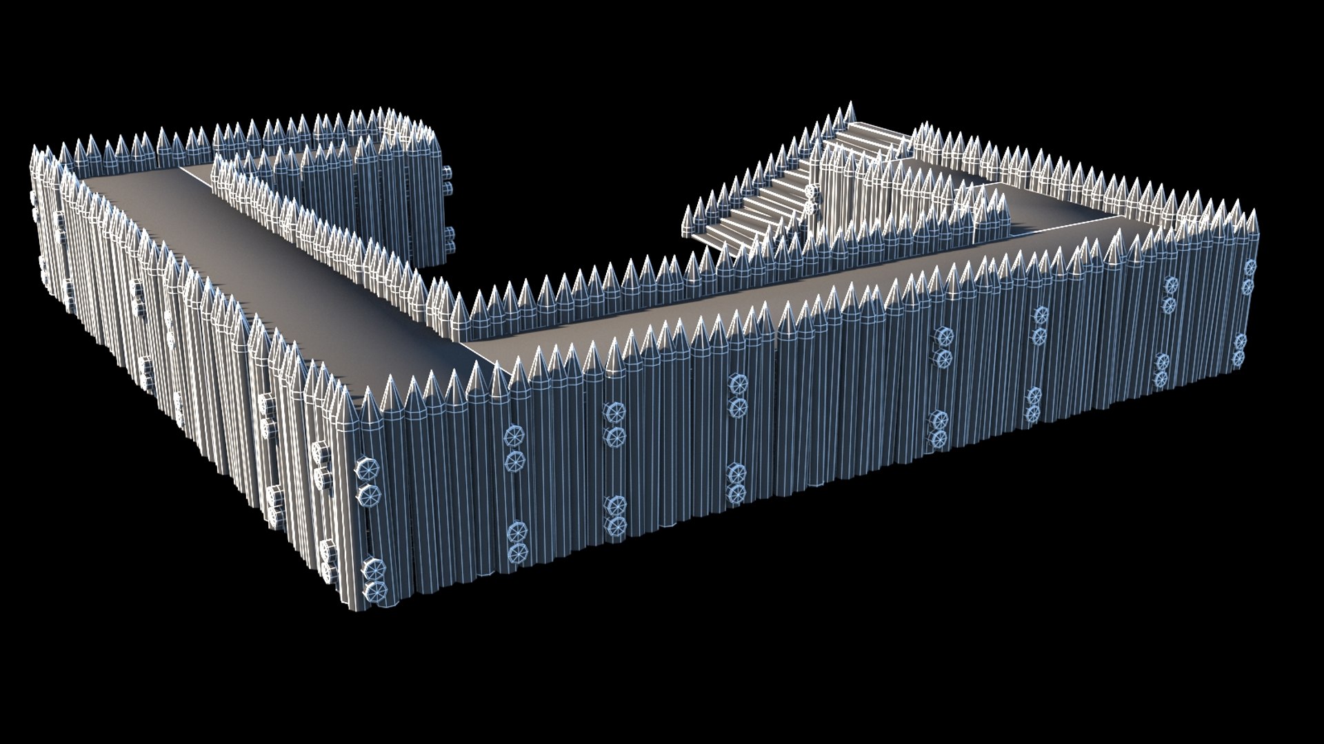 3D model wall c castle - TurboSquid 1471639