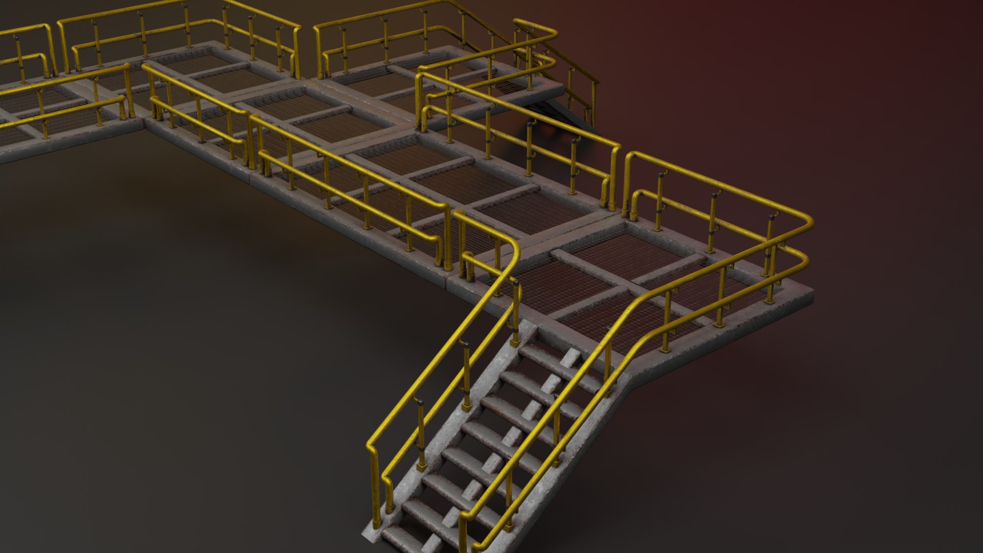 3D Modular Industrial Catwalk - TurboSquid 1762393