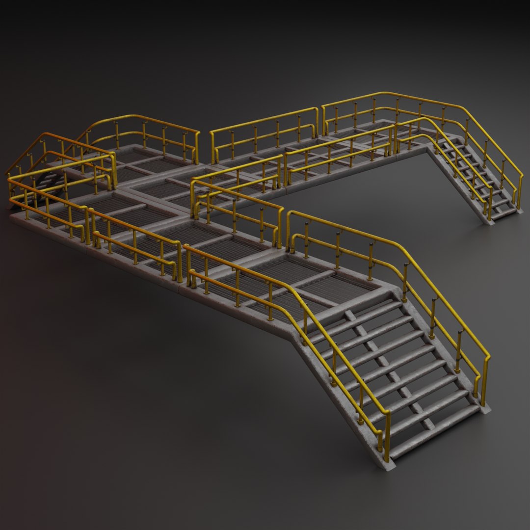 3D Modular Industrial Catwalk - TurboSquid 1762393