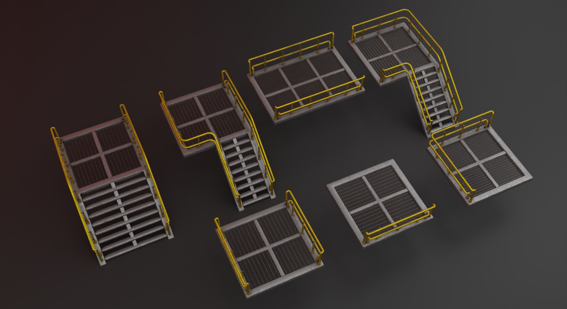 3D Modular Industrial Catwalk - TurboSquid 1762393