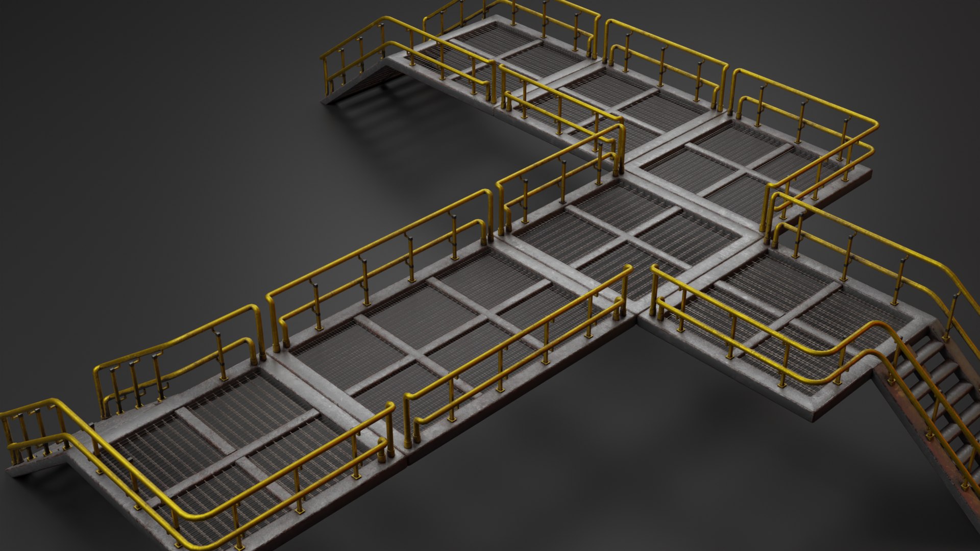 3D Modular Industrial Catwalk - TurboSquid 1762393