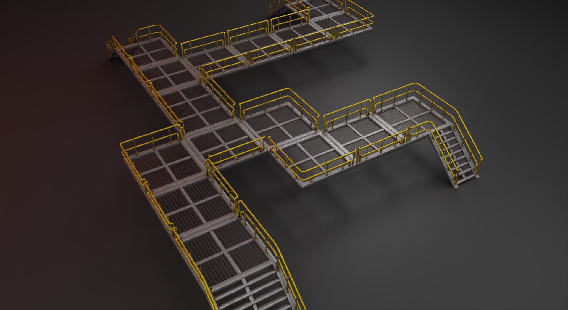 3D Modular Industrial Catwalk - TurboSquid 1762393