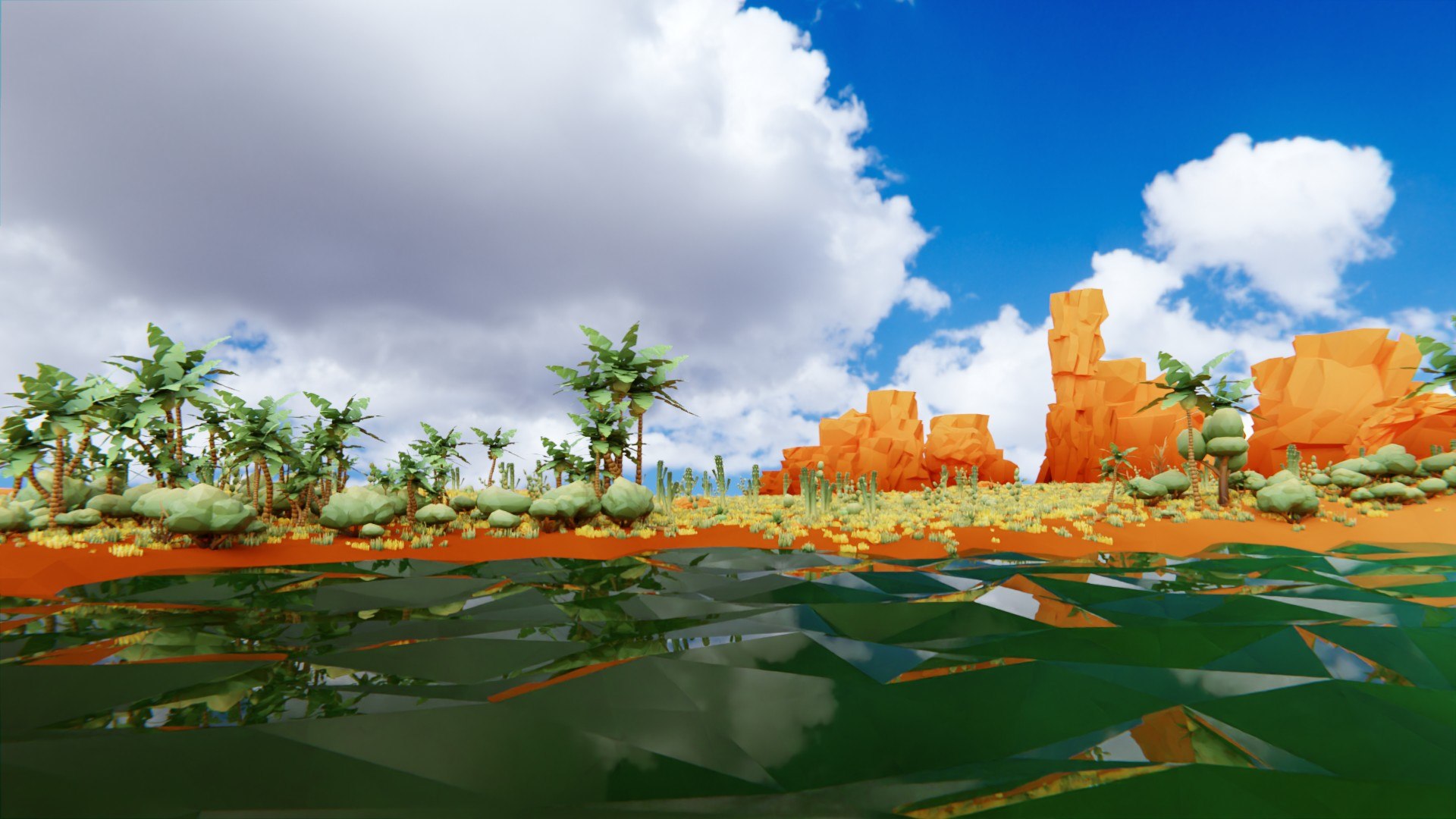Low Poly Desert Environment 3D - TurboSquid 2308367