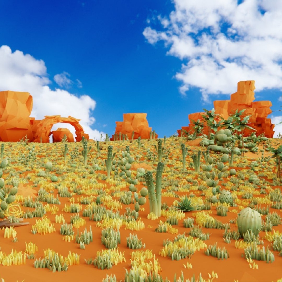 Low Poly Desert Environment 3D - TurboSquid 2308367