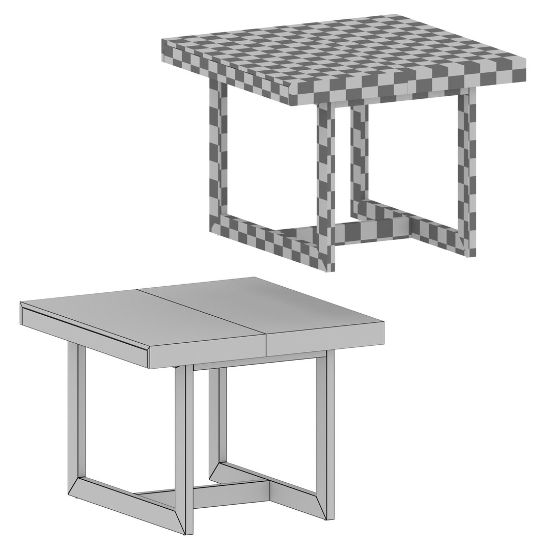 Archive square extension dining table 3D model - TurboSquid 1709730