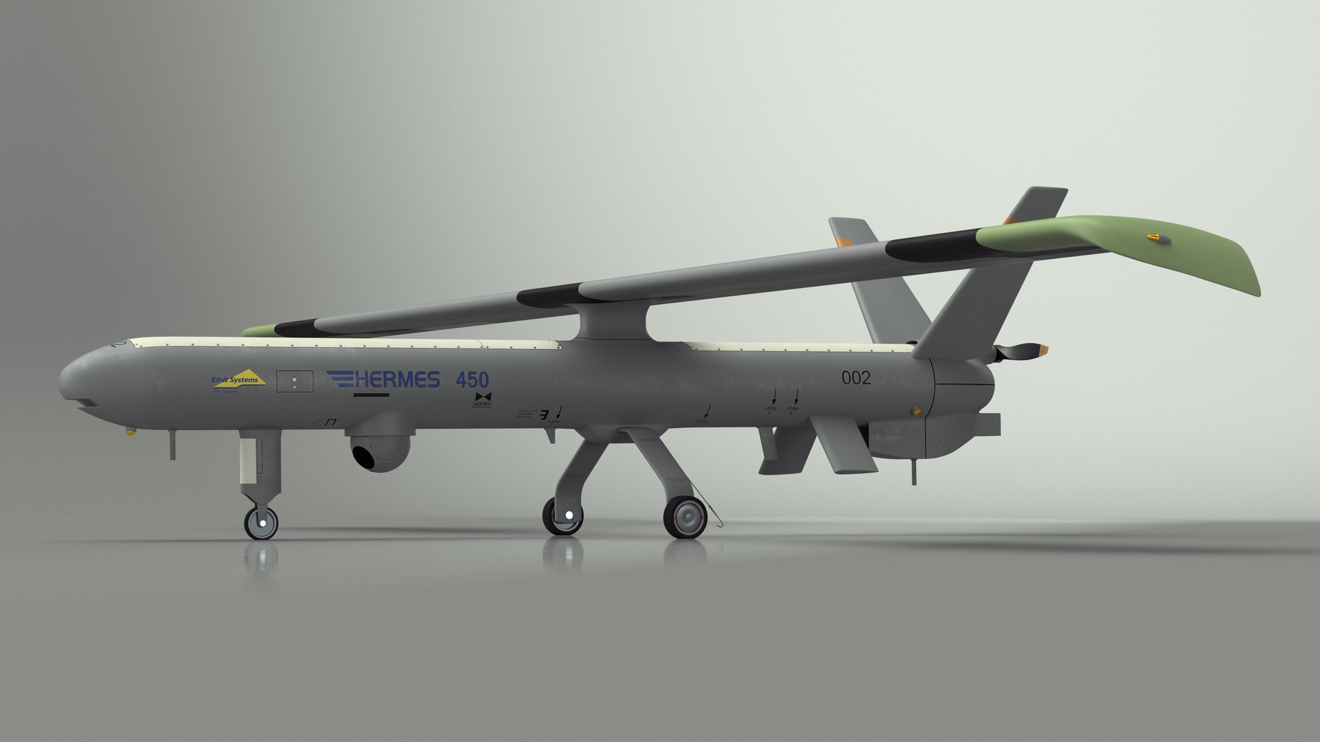 Hermes 450 Multi-Role High Performance Tactical UAS 3D Model ...