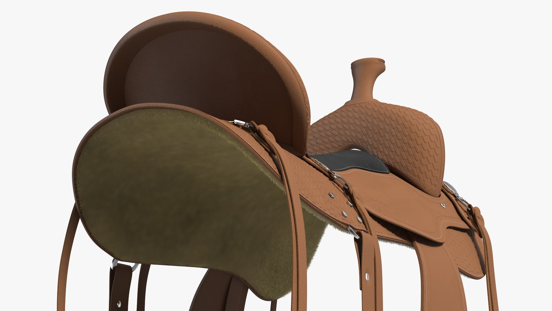 3D Western Trail Saddle Fur Model - TurboSquid 2167690