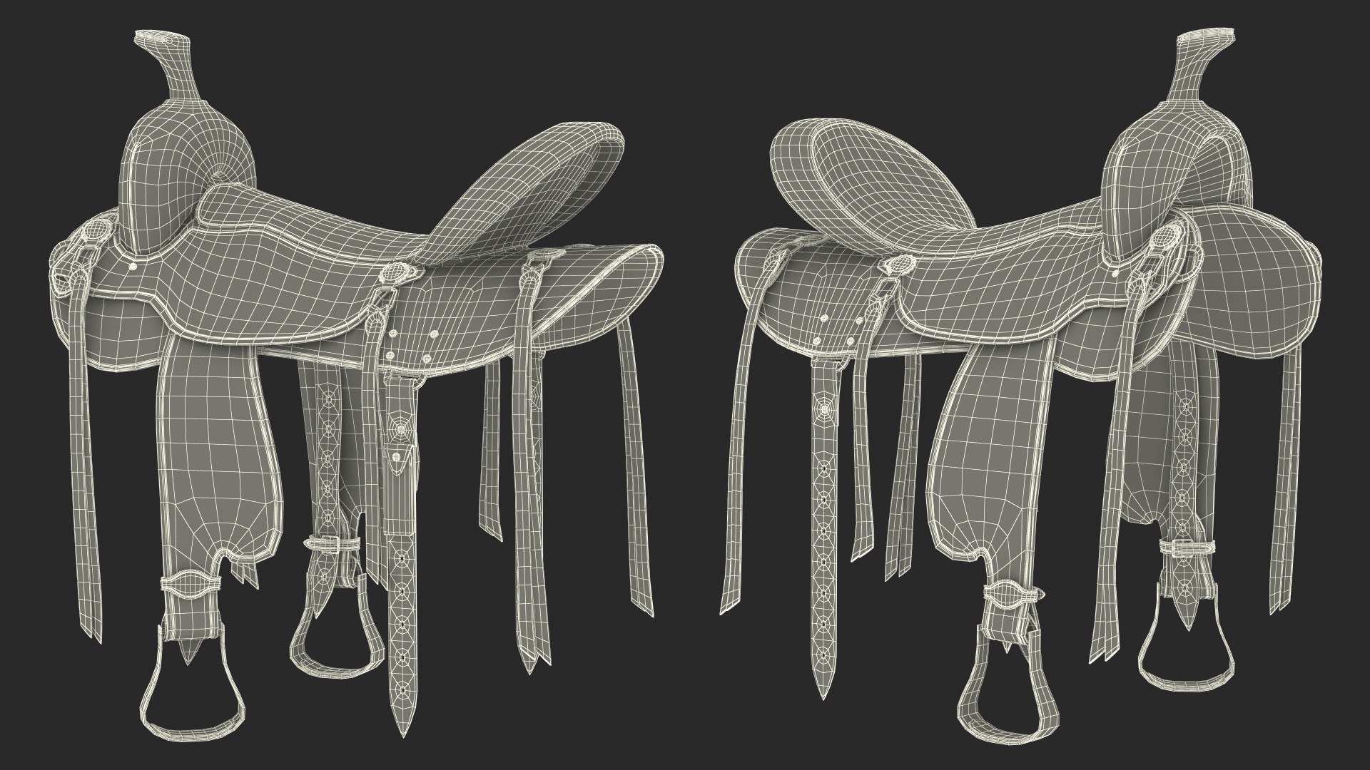 3D Western Trail Saddle Fur Model - TurboSquid 2167690