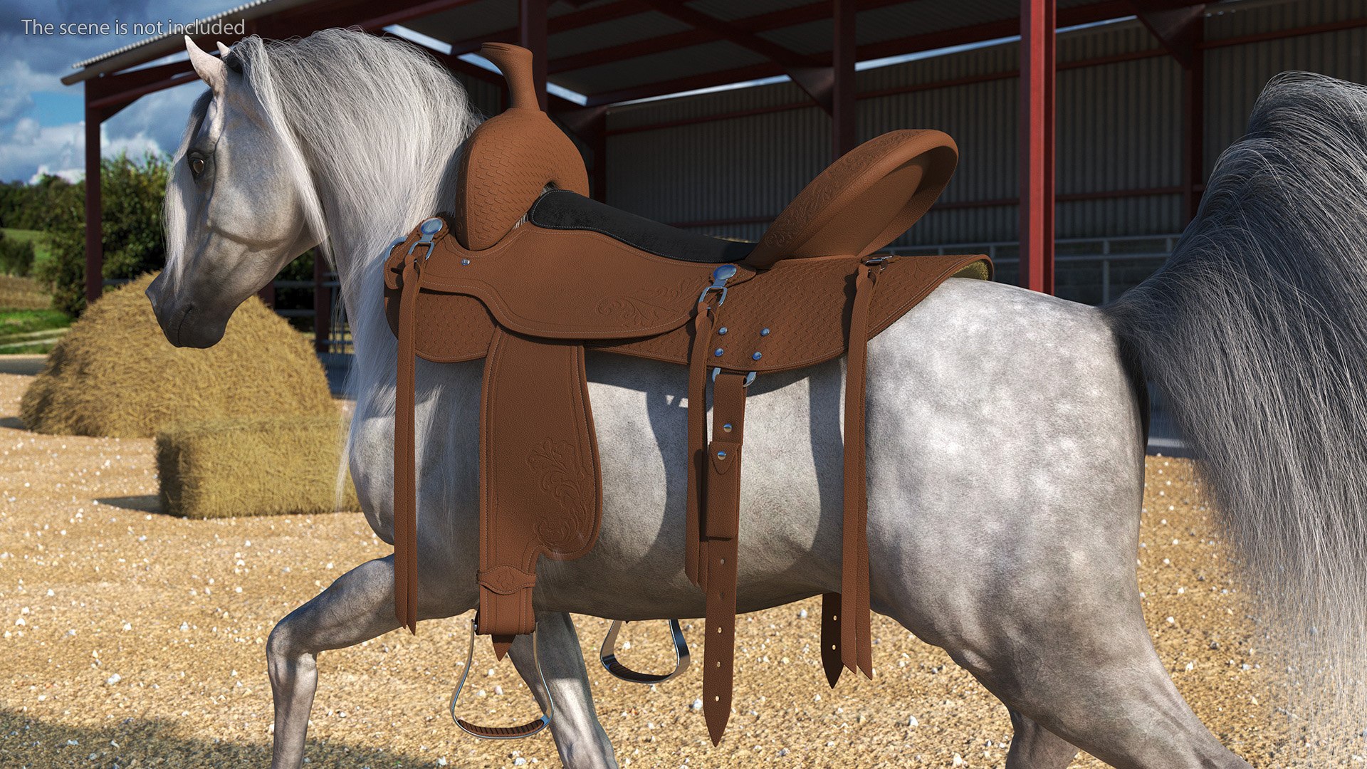 3D Western Trail Saddle Fur Model - TurboSquid 2167690