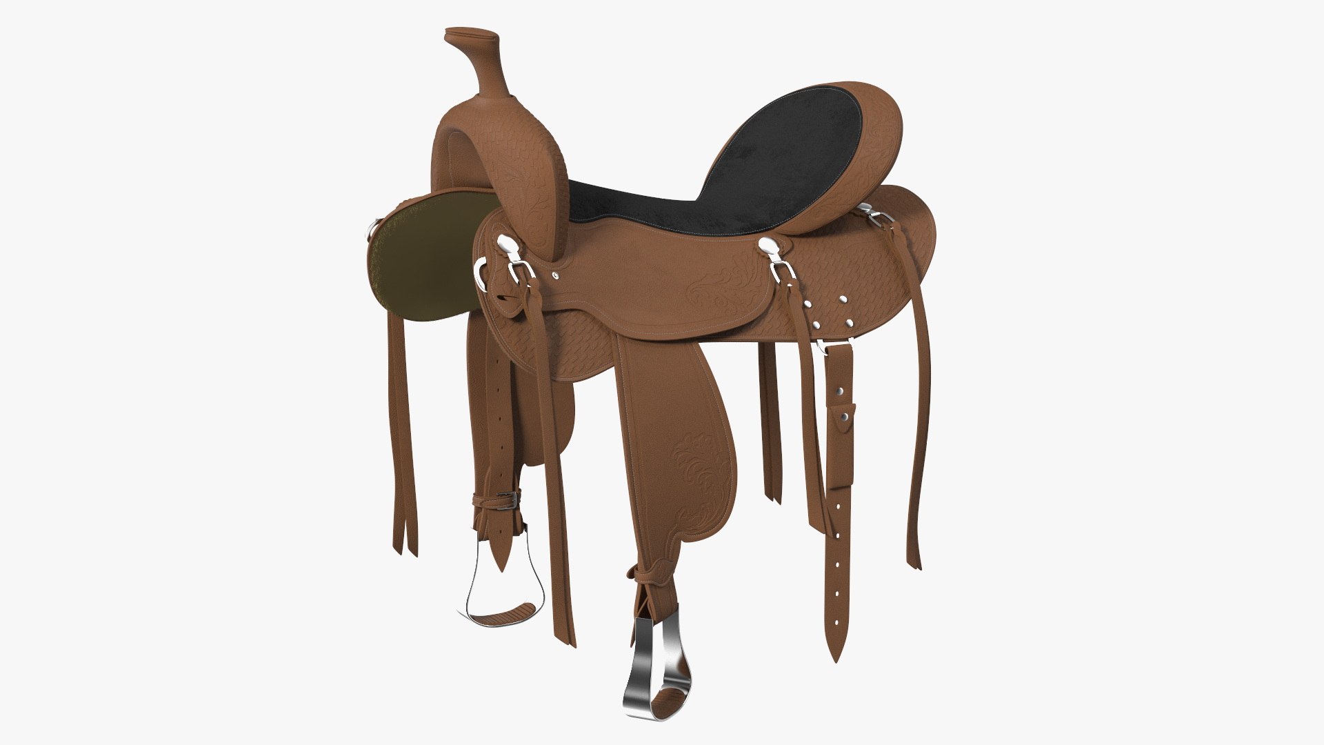 3D Western Trail Saddle Fur Model - TurboSquid 2167690
