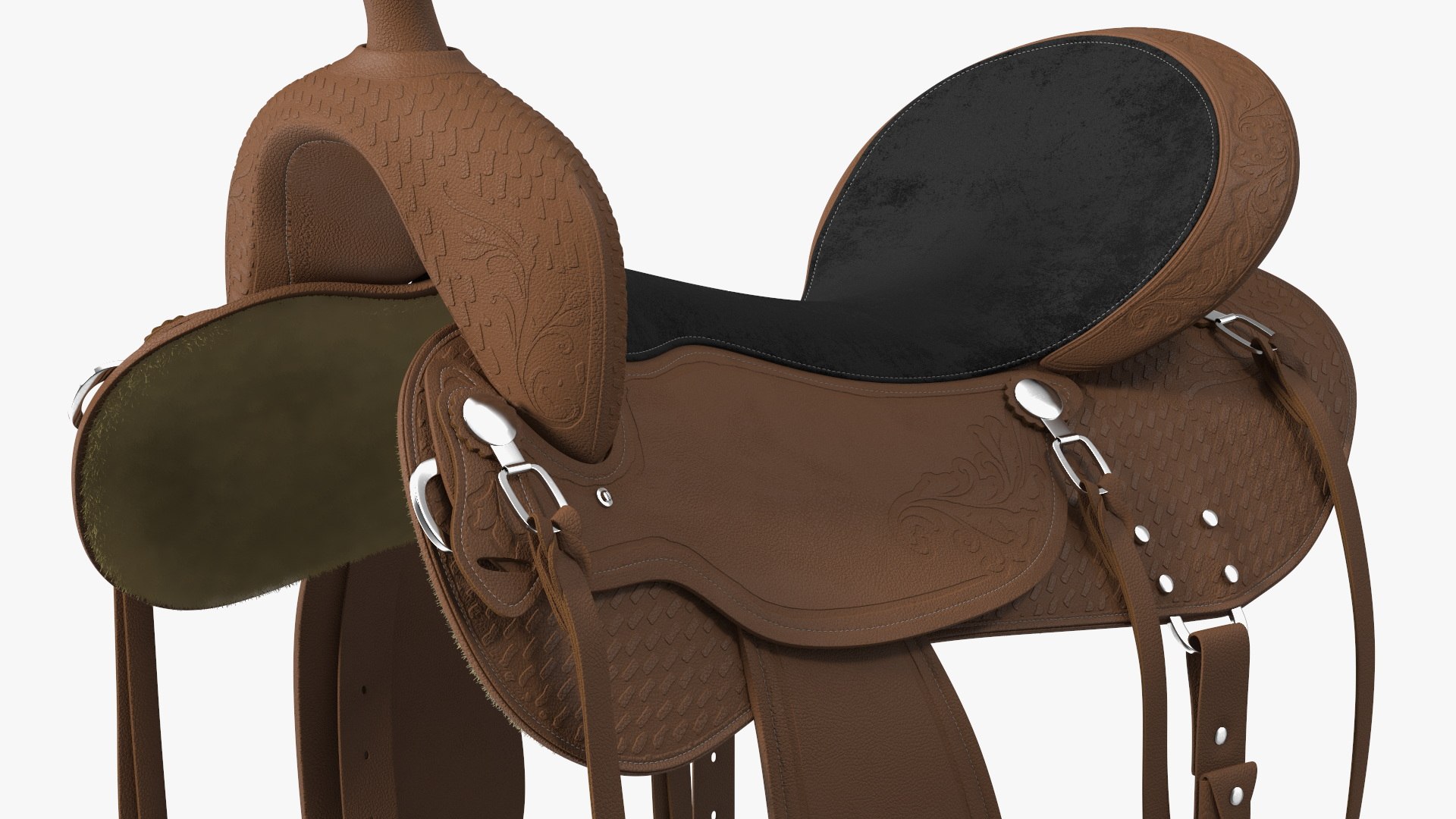 3D Western Trail Saddle Fur Model - TurboSquid 2167690