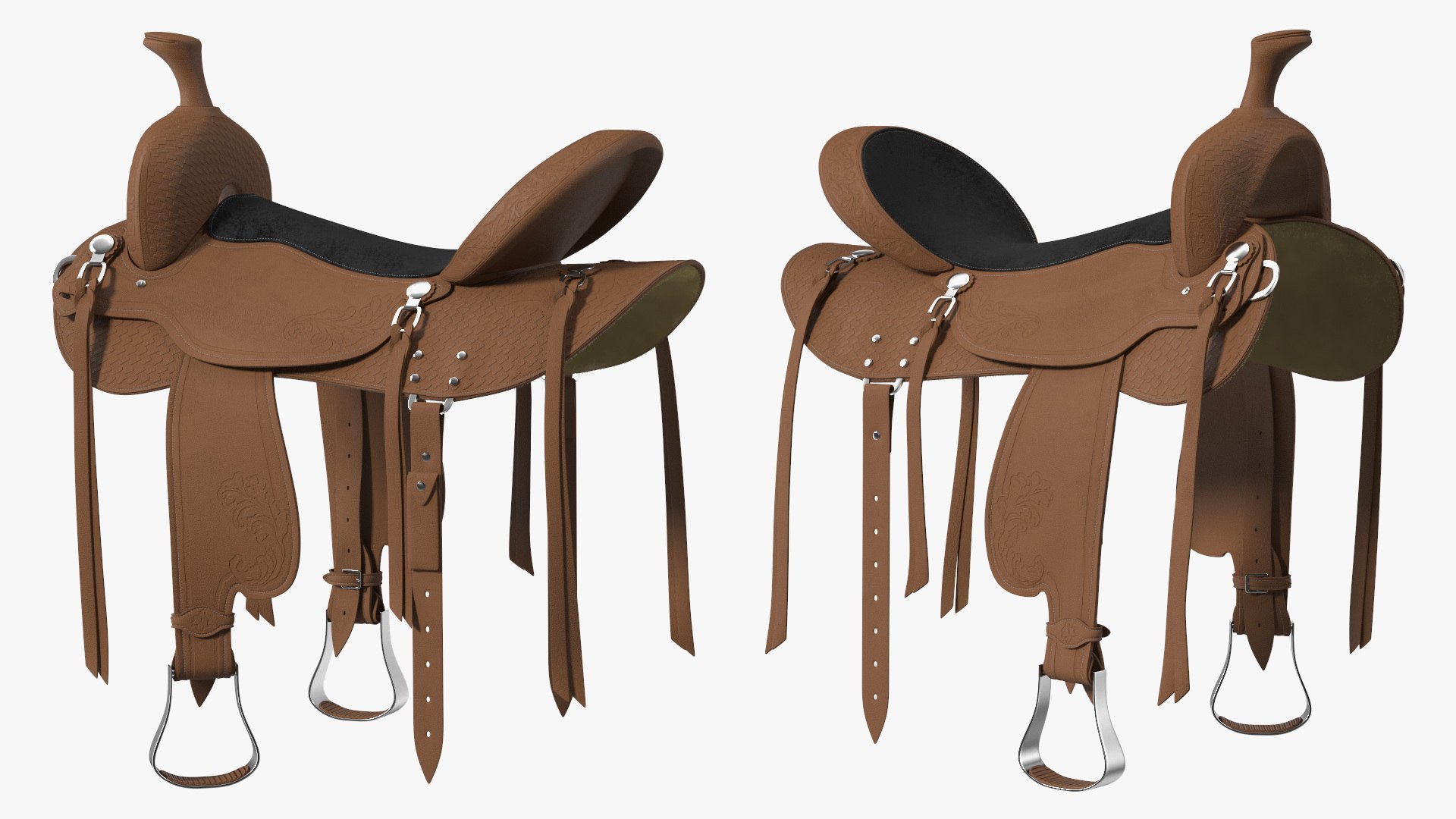 3D Western Trail Saddle Fur Model - TurboSquid 2167690