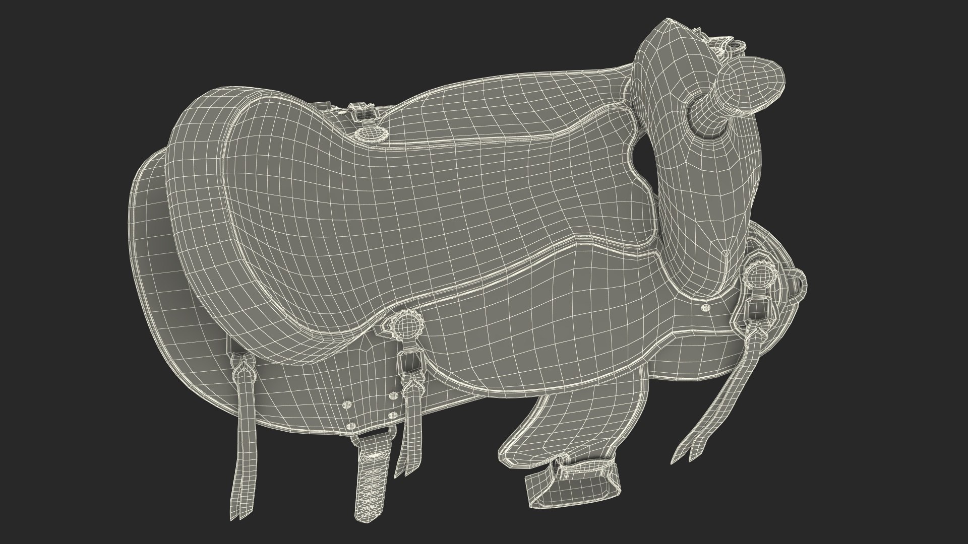 3D Western Trail Saddle Fur Model - TurboSquid 2167690