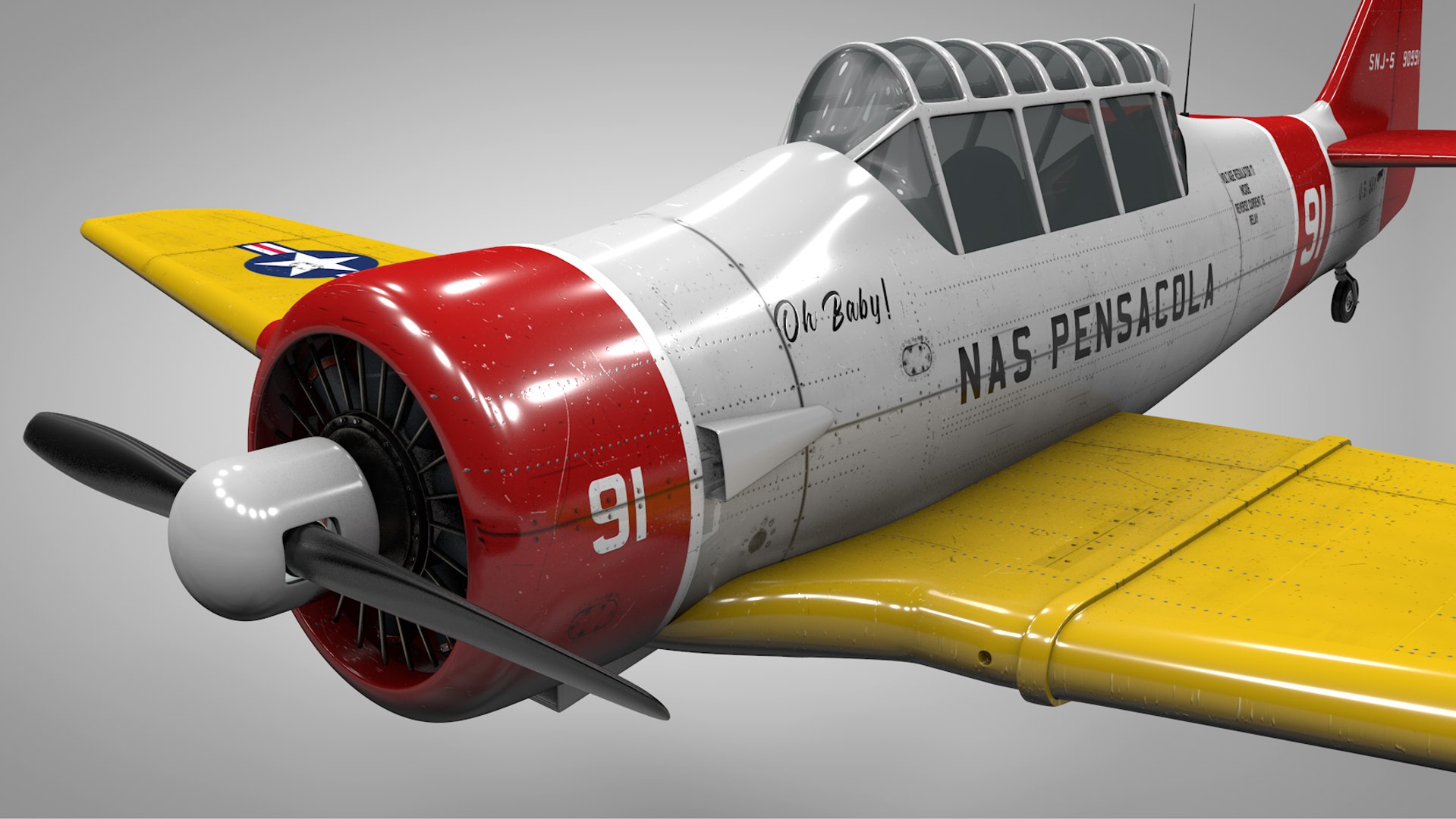 3D T6 Texan Nas Pensacola - TurboSquid 1415603