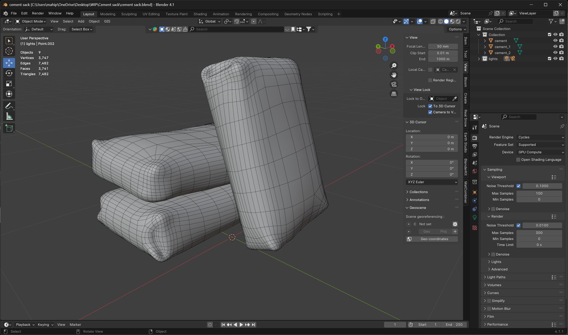 Cement Sack 3D Model - TurboSquid 2370460