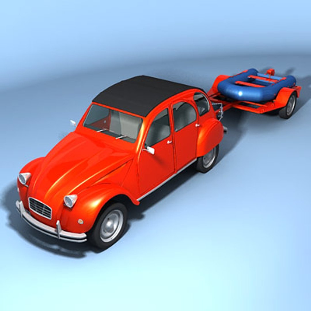 3ds max duck dinghy trailer