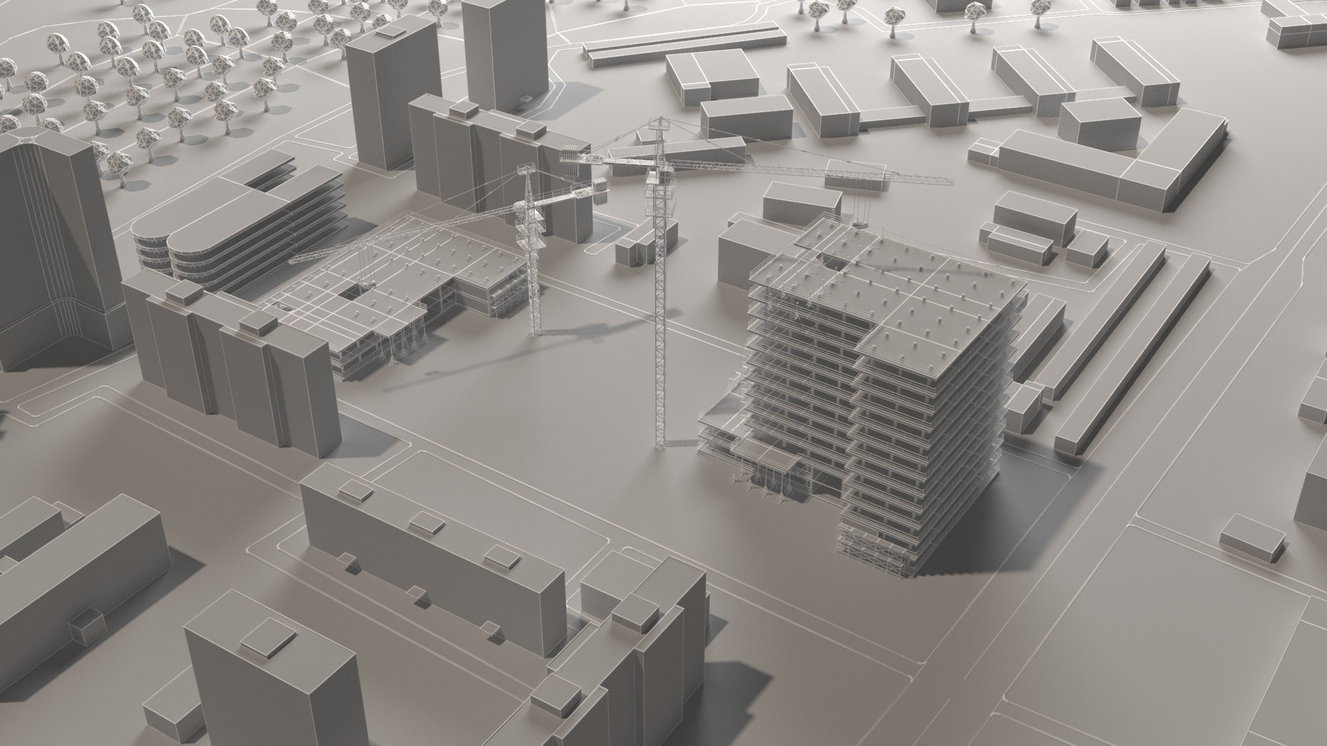 Construction City Town 3D Model - TurboSquid 1686026