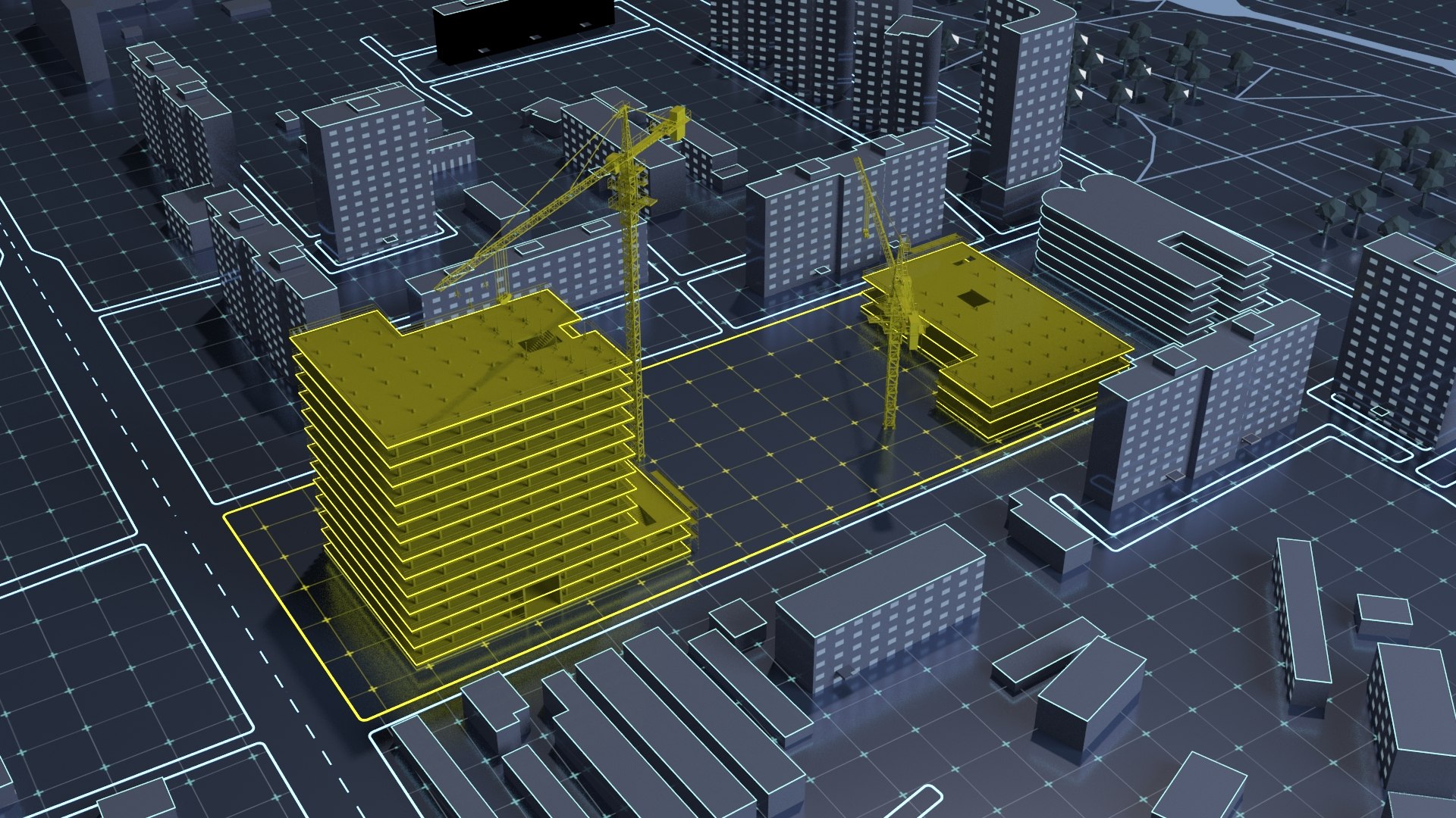 Construction City Town 3D Model - TurboSquid 1686026