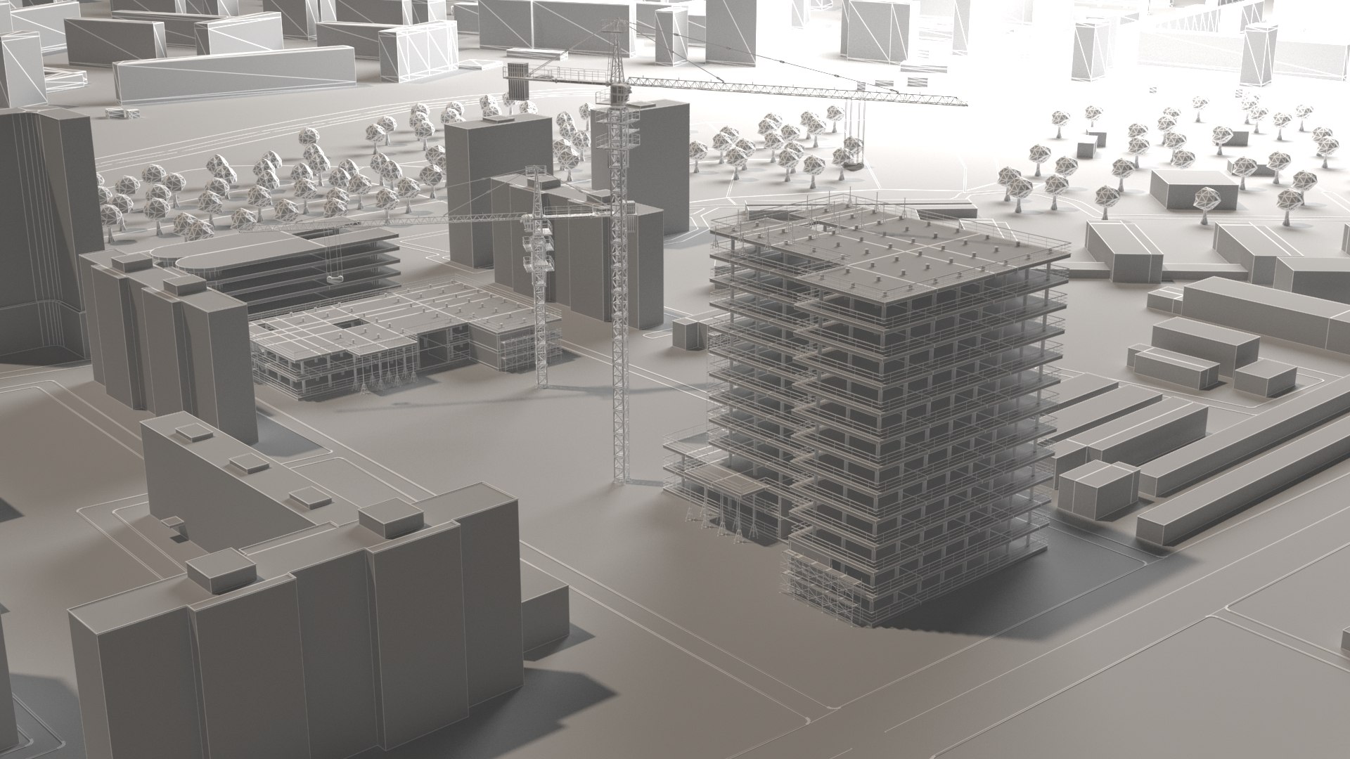 Construction City Town 3D Model - TurboSquid 1686026