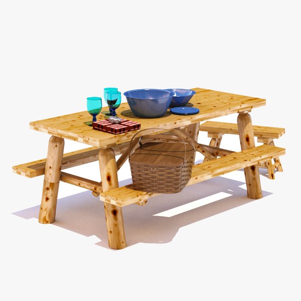 picnic table 3d model