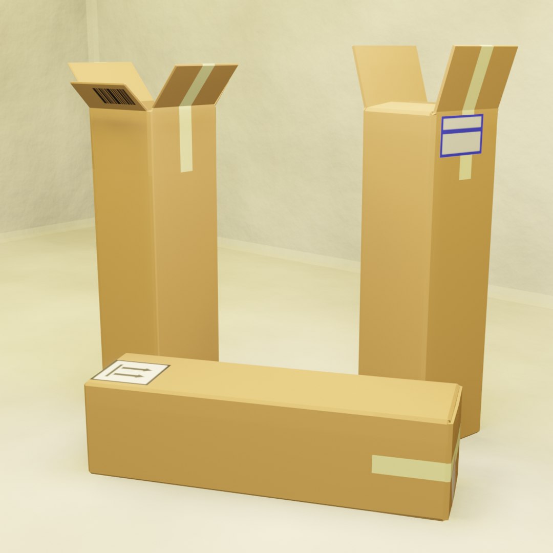 Pack cardboard boxes 3D - TurboSquid 1538992