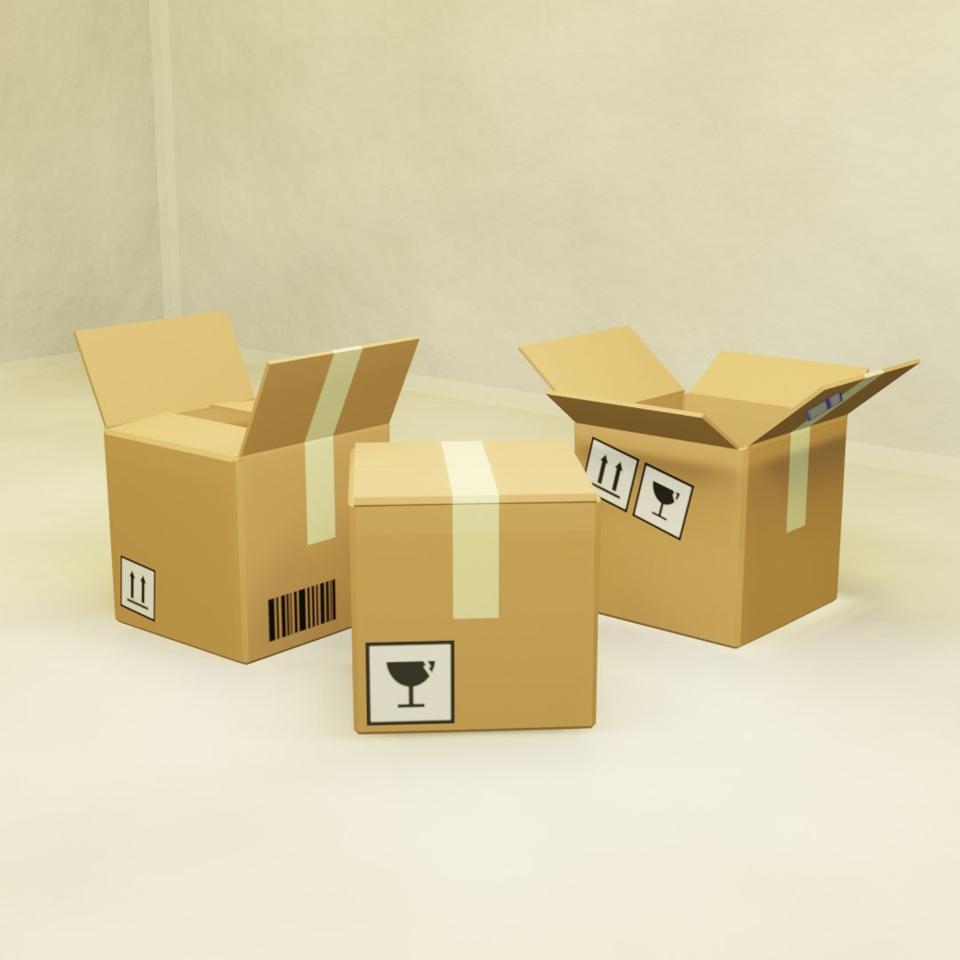 Pack cardboard boxes 3D - TurboSquid 1538992