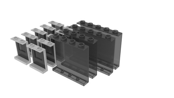 3D lego windows panels set - TurboSquid 1714020