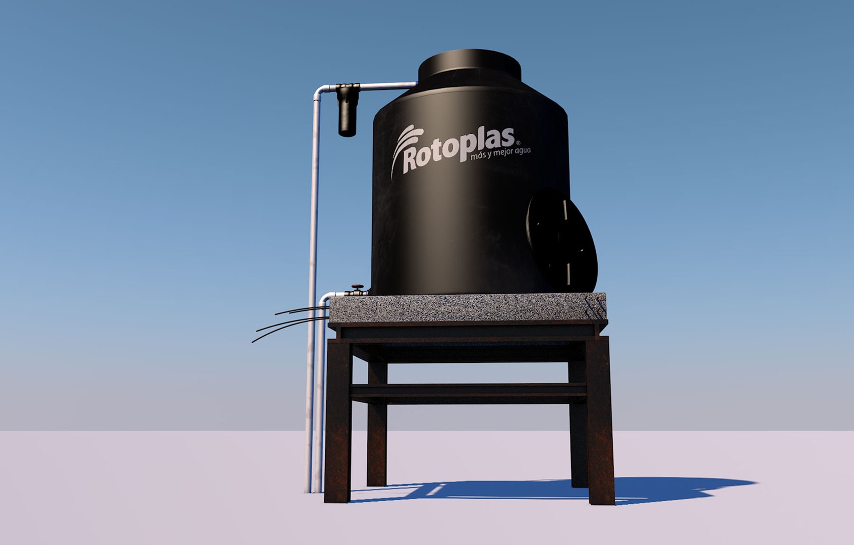 3D Black Water Tank Tinaco Model - TurboSquid 1455770
