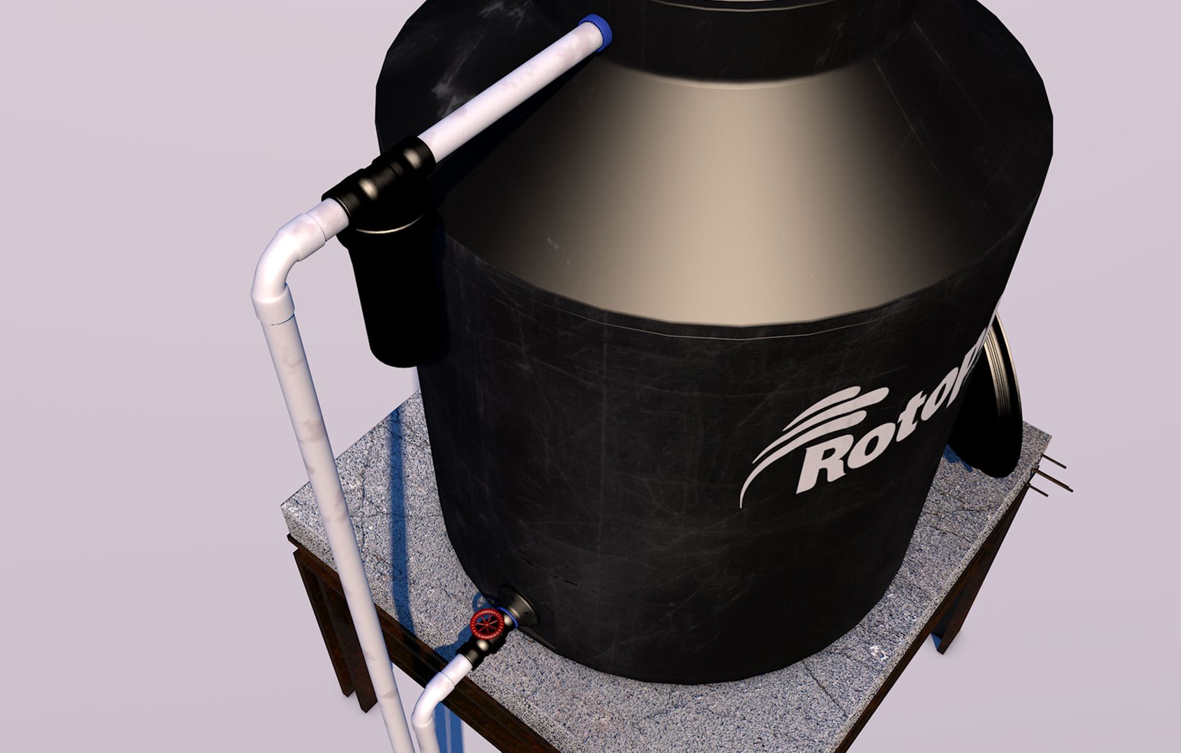 3D Black Water Tank Tinaco Model - TurboSquid 1455770