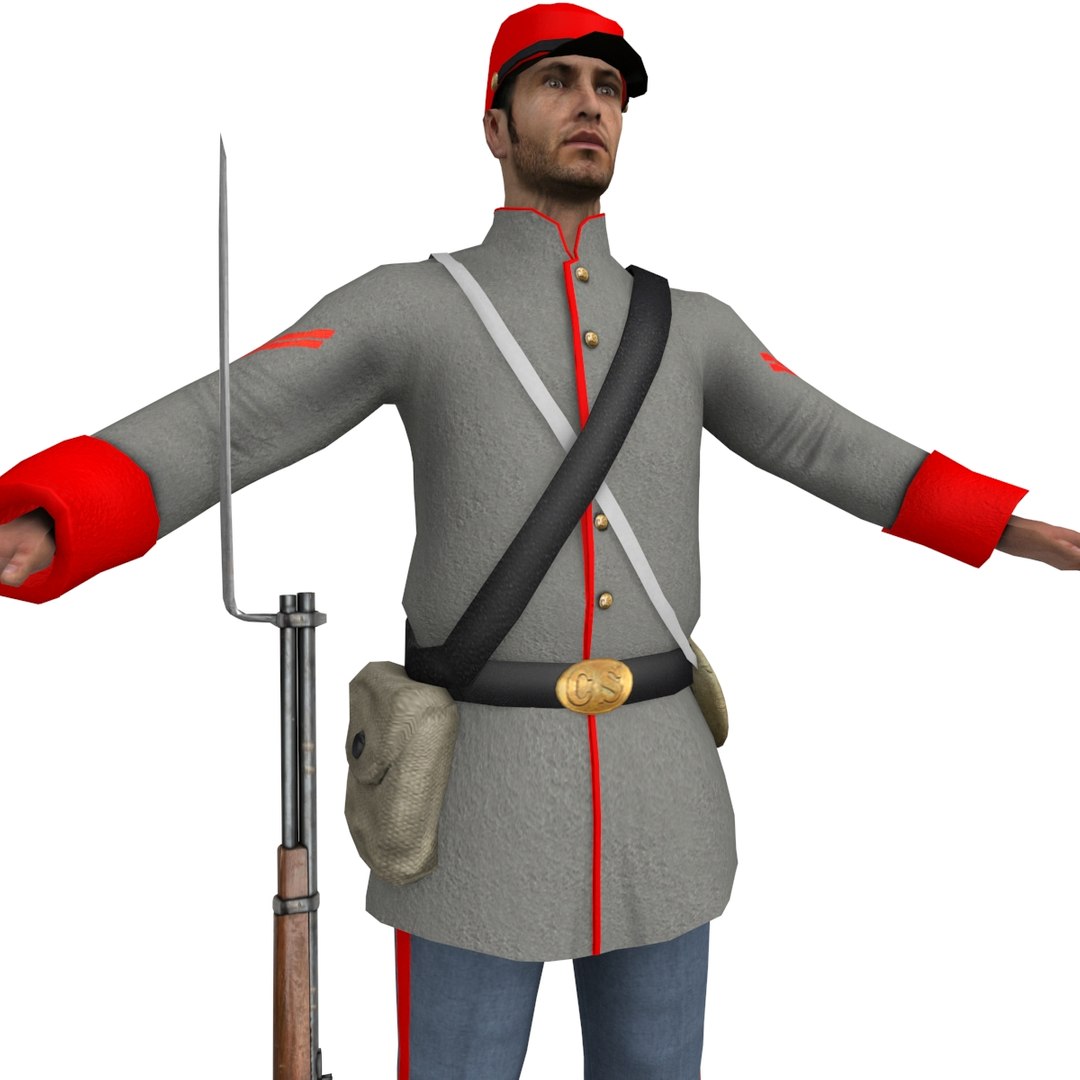 Confederate Soldier Model - TurboSquid 1177586